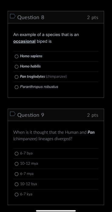 Solved Question 8 2 Pts An Example Of A Species That Is An