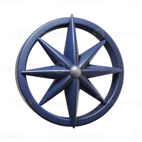 3d Star Compass Illustration 54308689 Png