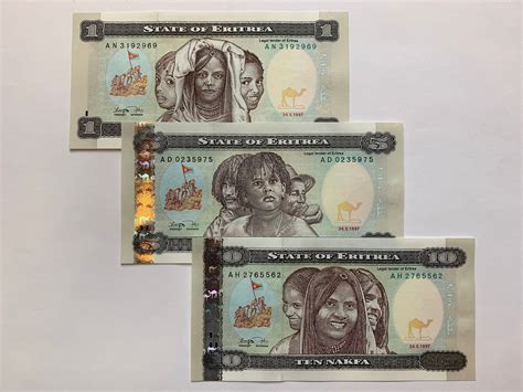 The Latest Addition To My Etsy Shop 3 Pcs Eritrean 1 5 10 Nakfa Banknote Set Eritrea
