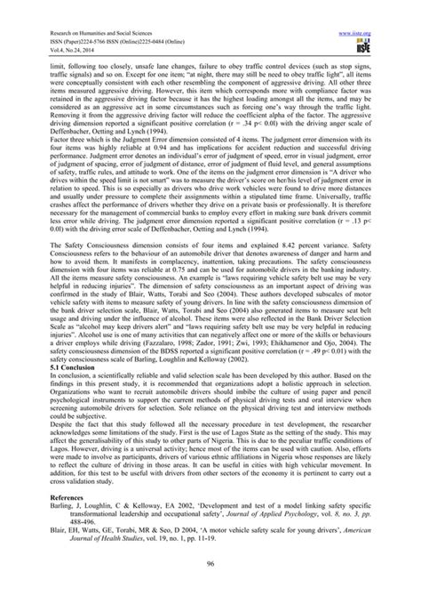 Development And Validation Of A Psychological Scale For Work Related Drivers Pdf