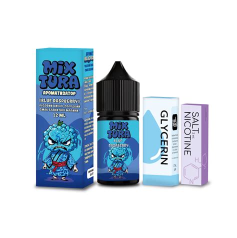Набір сольової рідини Mixtura Blue Raspberry Блакитна малина 30 мл 50 мг купити за низькою