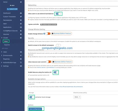 how to manage kubernetes cluster using portainer dashboard