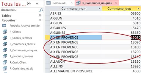 Requêtes et langage SQL Exercice Access