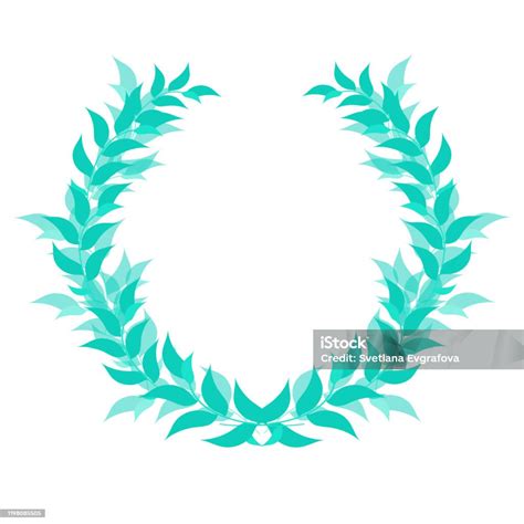 월계수 정맥 명예 상 스포츠 챔피언 대회 우승자 상 승리 기호 엠블럼 배지 아이콘 트로피 나뭇가지와 나뭇잎에서 녹색으로 된 별도의 오브젝트 녹색에 대한 스톡 벡터 아트 및