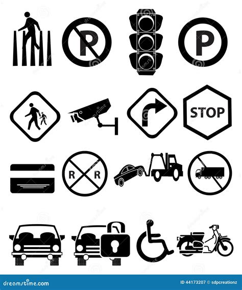 Traffic Signs Icons Set Stock Vector Image 44173207