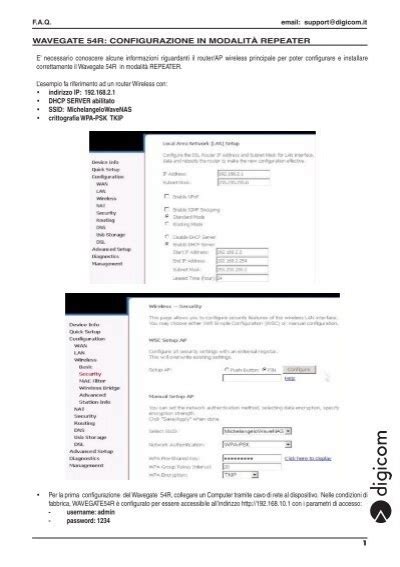 Wavegate 54r Configurazione In Modalità Digicom
