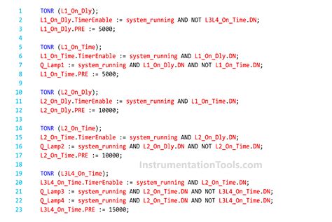 Plc Structured Text Program For Light Sequences Via Timers