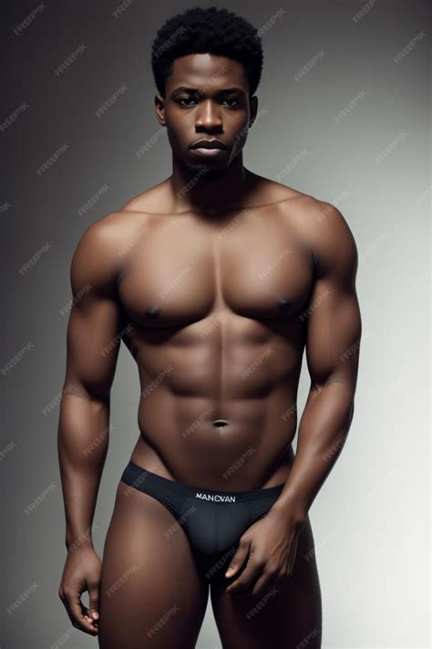 Premium Photo A Man In A Black Underwear