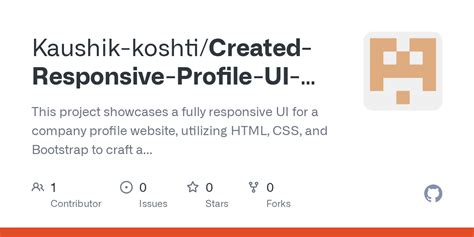 github kaushik koshti created responsive profile ui using html css and bootstrap this project
