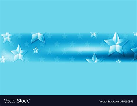 Blue Web Header Design With Glossy Stars Vector Image