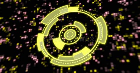 Image Of Scope Scanning And Data Processing Over Moving Columns Stock Illustration