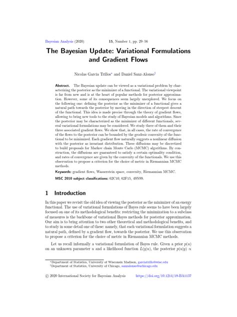 The Bayesian Update Variational Formulations And Gradient Flows Pdf