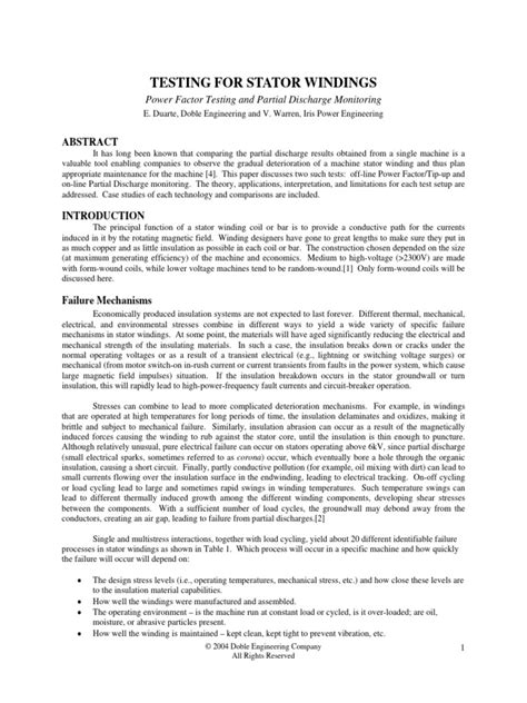 Power Factor Testing And Partial Pdf