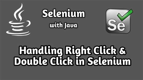 How To Handle Right Click And Double Click In Selenium Youtube