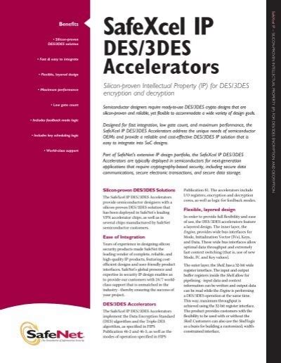 Safexcel Ip Des 3des Accelerators Safenet