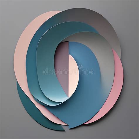 A Minimalist Arrangement Of Overlapping Organic Shapes In Soft Pastel Colors Creating A Serene
