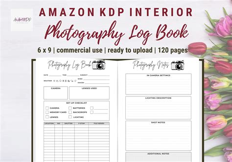 Photography Log Book Template Graphic By Allaboutkdp Creative Fabrica