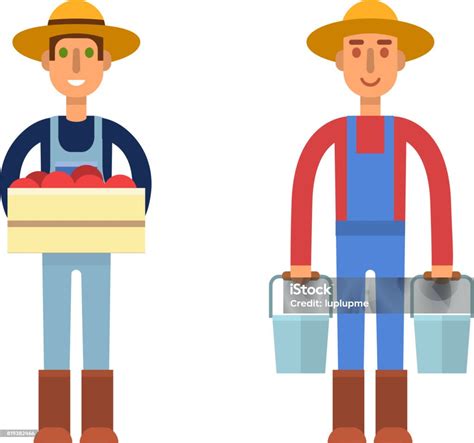 농부 캐릭터 남자 농업 사람 직업 농촌 정원사 작업자 사람들이 벡터 일러스트 레이 션 건강한 생활방식에 대한 스톡 벡터 아트 및 기타 이미지 건강한 생활방식 건강한
