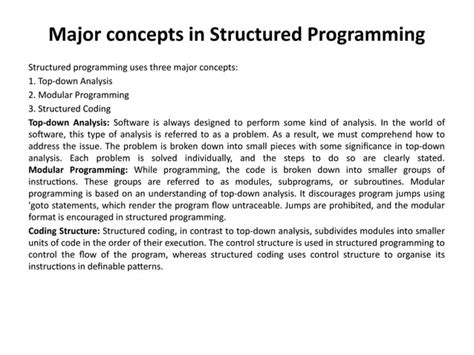Structured Programming And Programming Methodologiespptx Programming Languages Computing