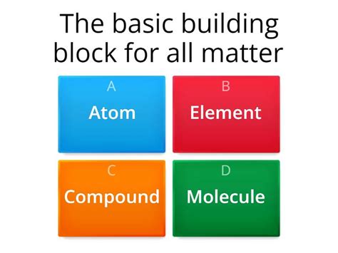 Atom Compound Element Quiz