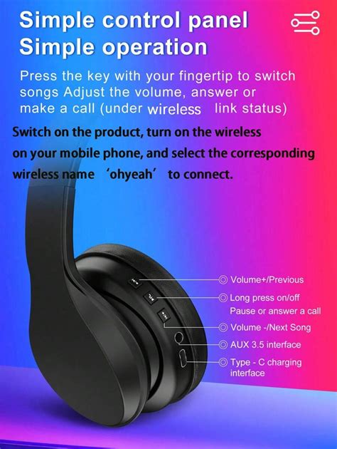 หูฟังไร้สายแบบรัดศีรษะ หูฟังตัดเสียงรบกวนอัจฉริยะ มีช่องเสียบชาร์จ Type C คุณภาพเสียงไร้เสียงรบ