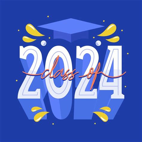 Premium Vector Flat Class Of 2024 Lettering Template