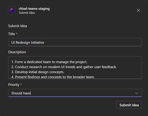 microsoft teams integration for idea box chisel help