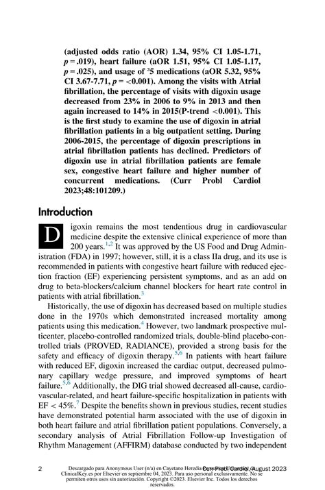 SOLUTION Digoxin Use In Atrial Fibrillation Insights From National Ambulatory Studypool