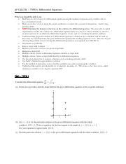 AP CALC BC Type Pdf AP CALC BC TYPE Differential Equations What You Should Be Able To