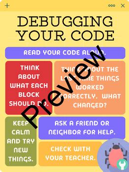 Debugging Code Poster Computer Programming By OJRsteam TPT