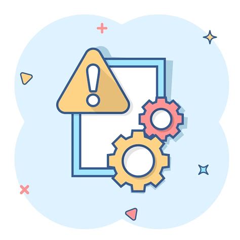Premium Vector Document Error Icon In Comic Style Broken Report Cartoon Vector Illustration On