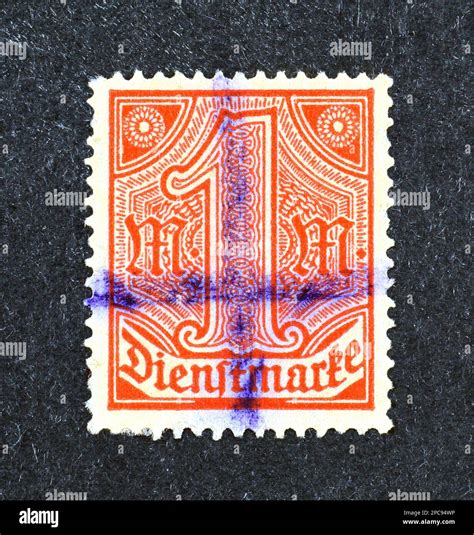 Cancelled Postage Stamp Printed By Germany Realm That Shows Official Stamp Numeral Value