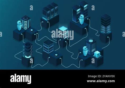 cloud computing concept in 3d isometric design network computing