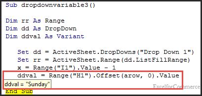 Get Combobox Selected Value In Excel VBA