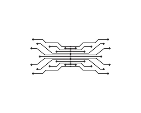 Circuit Board Line Cpu Chip Icon Logo Illustration Vector Vector Memory Electronics Texture