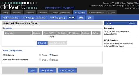 TechInfoDepot DD WRT Web Interface Map NAT QoS UPnP TechInfoDepot