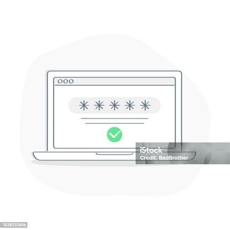 암호 양식 보안 개인 액세스 사용자 권한 부여벡터 일러스트 레이 션 노트북 화면에 성공적인 웹사이트 로그인 페이지 노트북에 대한 스톡 벡터 아트 및 기타 이미지 Istock