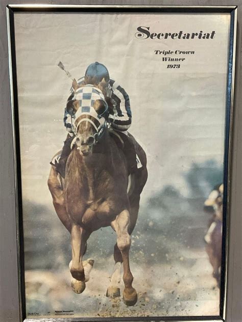 Framed Original Secretariat Triple Crown Winner 1973 Poster 38h X 26w