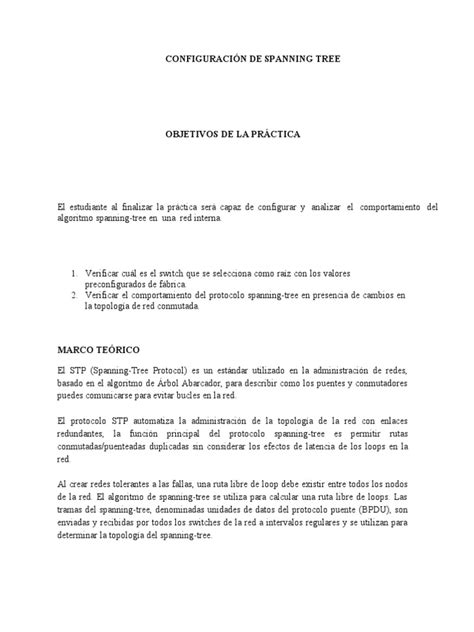 Spanning Tree Laboratorio Ok Pdf Arquitectura De Computadores Transmisión De Datos
