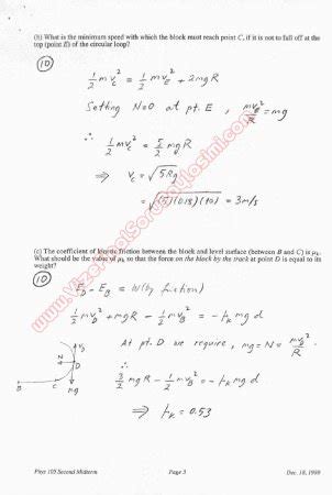 Physics Second Midterm Questions and Solutions Sayfa Vize ve Final Soruları Paylaşım