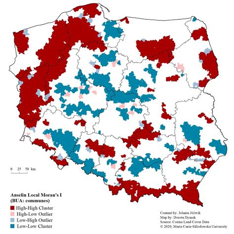Distribution Of Cluster And Outlier Analysis Anselin Local Morans I Download Scientific