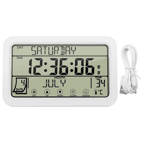 Digital Wall Clock Digital Clock Battery Operated 8inch Desk Clock With Temperature Humidity