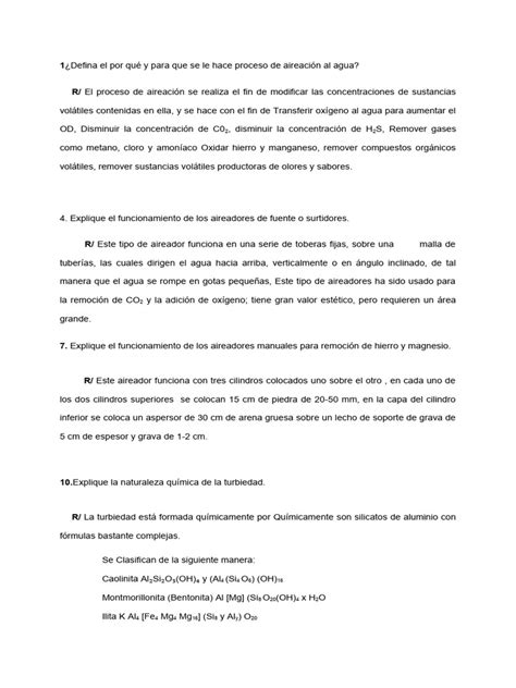 Taller No 2 Potabilización Pdf Polímeros Sal Química