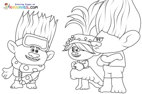 Coloriage Les Trolls 3 à Imprimer