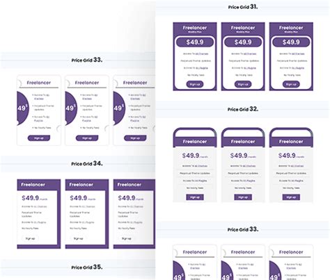 Divi Pricing Tables Module Grid Layouts Ui Pack Layout Divi