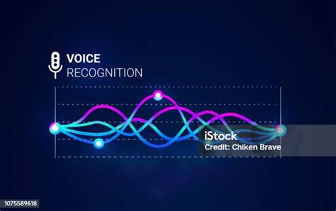 개인 비서와 음성 인식 개념입니다 초음파 지능형 기술입니다 마이크 아이콘입니다 벡터 일러스트입니다 음성 전화 비서 Logocommunication 모던 양식에 대한 스톡