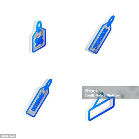 무료 할인 퍼센트 새로운 및 간판 매달려 아이콘과 등각 성 라인 가격 태그를 설정합니다 벡터 0명에 대한 스톡 벡터 아트 및 기타 이미지 Istock