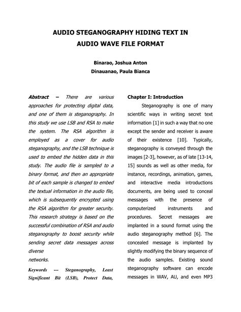 Solution Audio Steganography Hiding Text In Audio Studypool