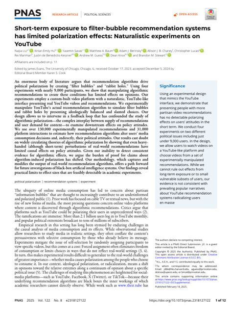 Liu Et Al Short Term Exposure To Filter Bubble Recommendation Systems