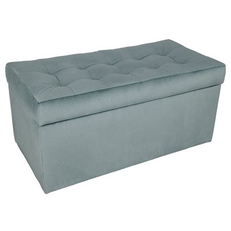 Табуретка с място за съхранение Postergaleria 45 X 90 см синя M 72 Emag Bg